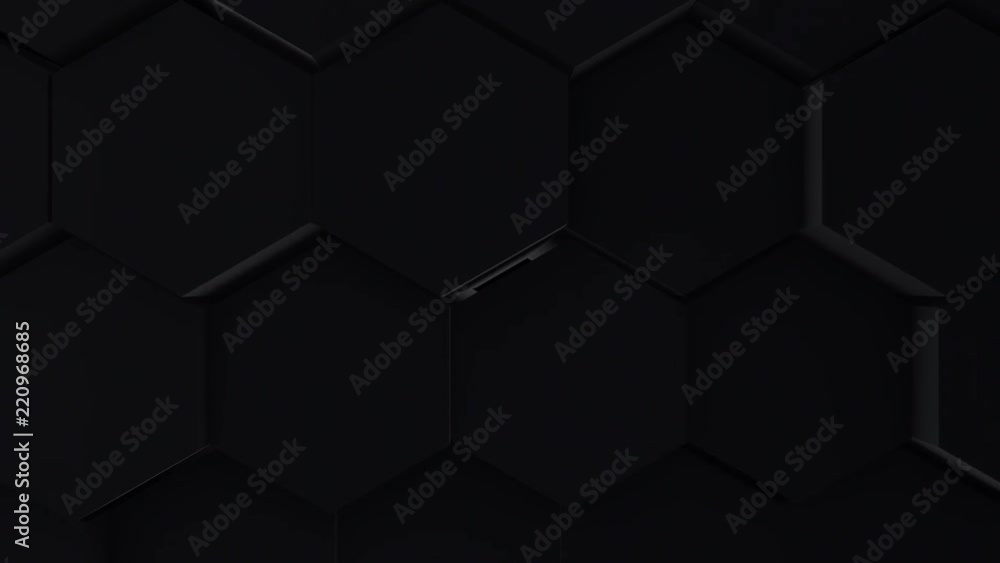 Vidéo Stock A lot of black hexagons on the surface of the whole screen ...