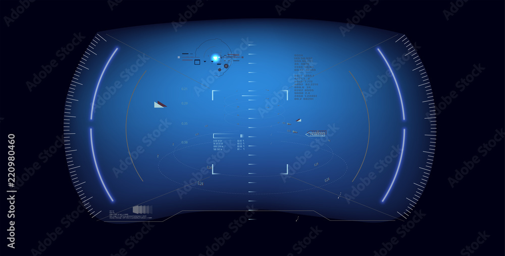 Futuristic VR Head-up Display Design. Sci-Fi Helmet HUD. Future ...