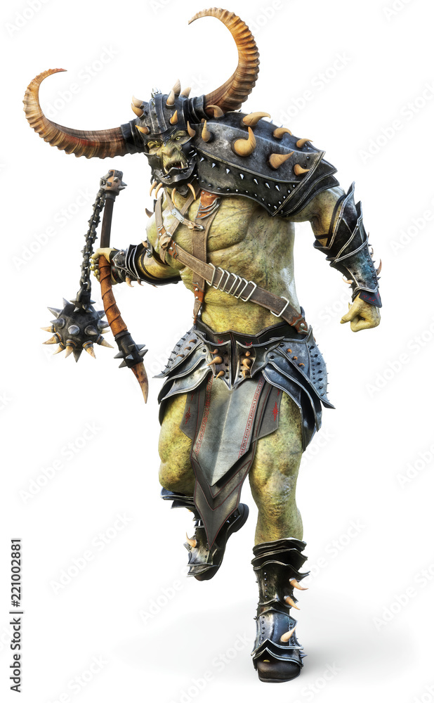 Savage Orc Brute leader running into battle wearing traditional armor ... Savage Orc Brute leader running into battle wearing traditional armor ...