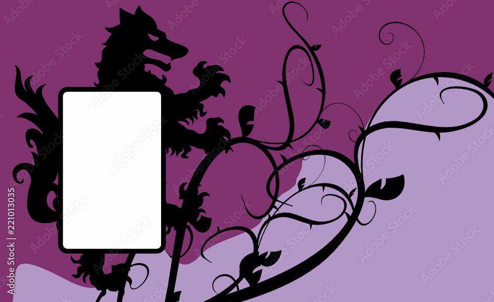 heraldic wolf crest copy space background in vector format very easy to ...