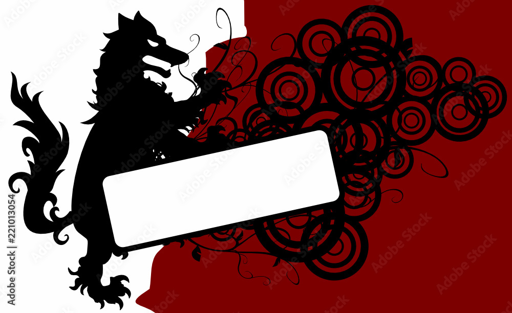 heraldic wolf crest copy space background in vector format very easy to ...