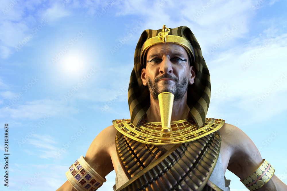 3D Illustration of a ancient Egyptian Pharaoh render 3D Stock ...