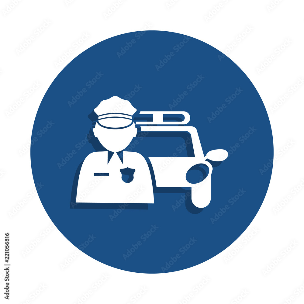 road patrol icon in badge style. One of Police collection icon can be ...