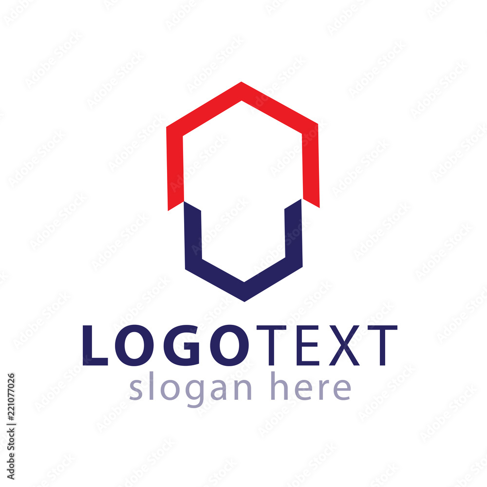 Abstract hexagonal logo vector template Stock Vector | Adobe Stock