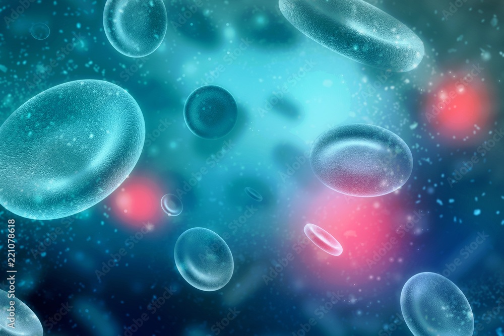 3d rendering red streaming blood cells background. Stock Illustration ...