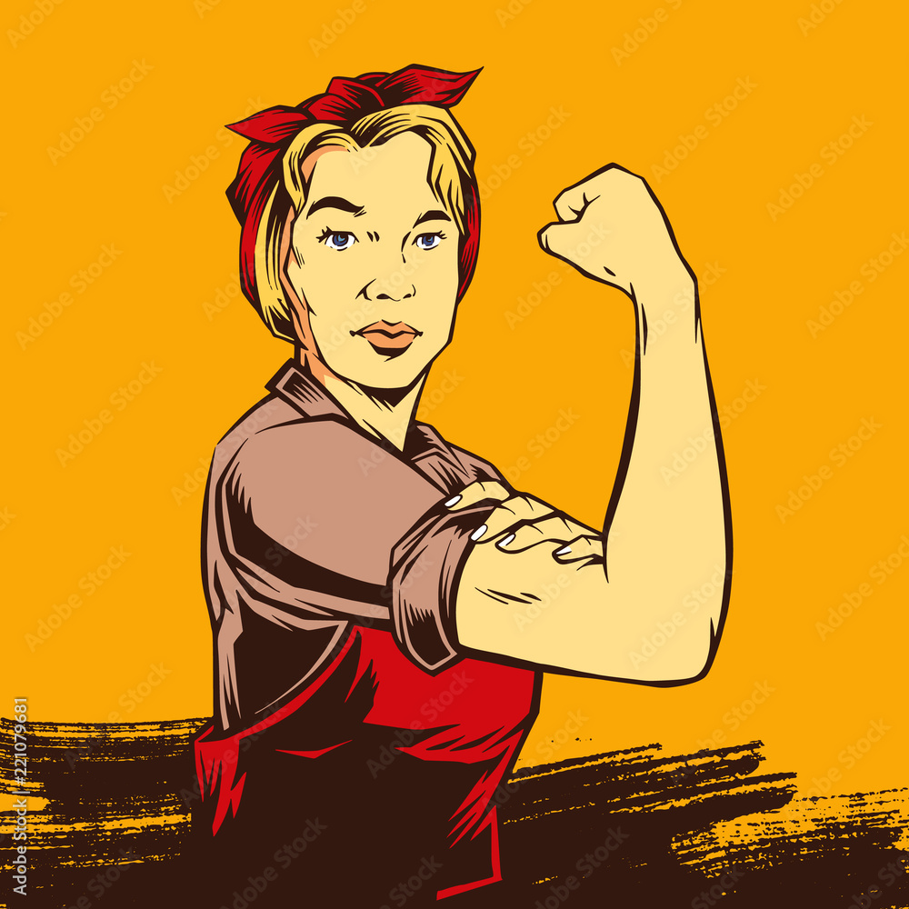 Comic Retro Strong Powerful Woman inspired by Rosie the Riveter used as ...