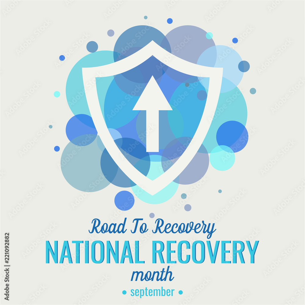 National recovery month, Road to recovery card or background. vector ...