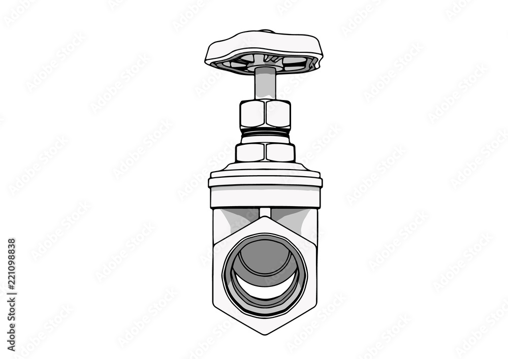 outline of a water tap vector Stock Vector | Adobe Stock