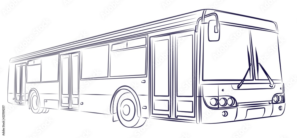 Sketch of big bus. Stock Illustration | Adobe Stock