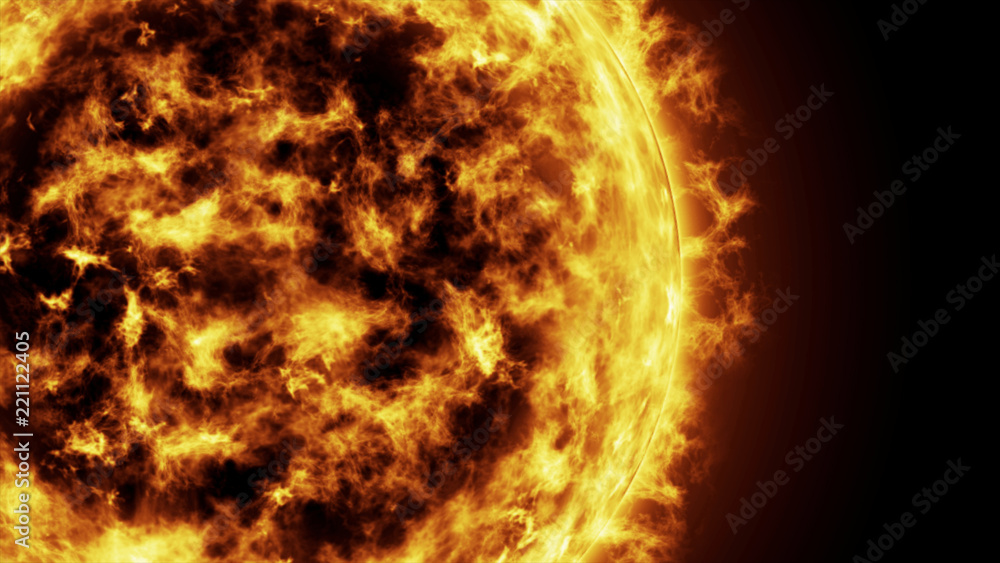 Sun surface and Solar flares, Burning of the sun. Stock Illustration ...