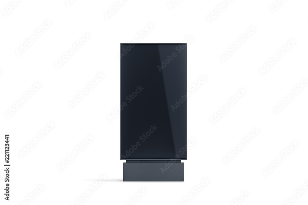 Blank black pylon display mock up, front view, isolated, 3d rendering ...