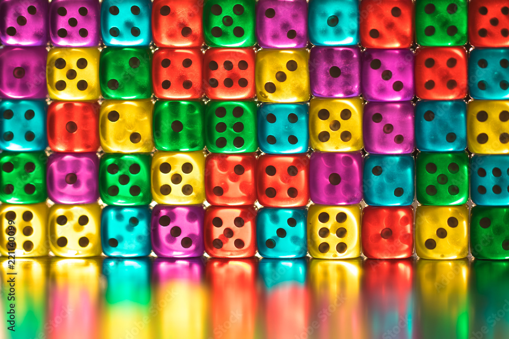 Color dice wall Stock Photo | Adobe Stock