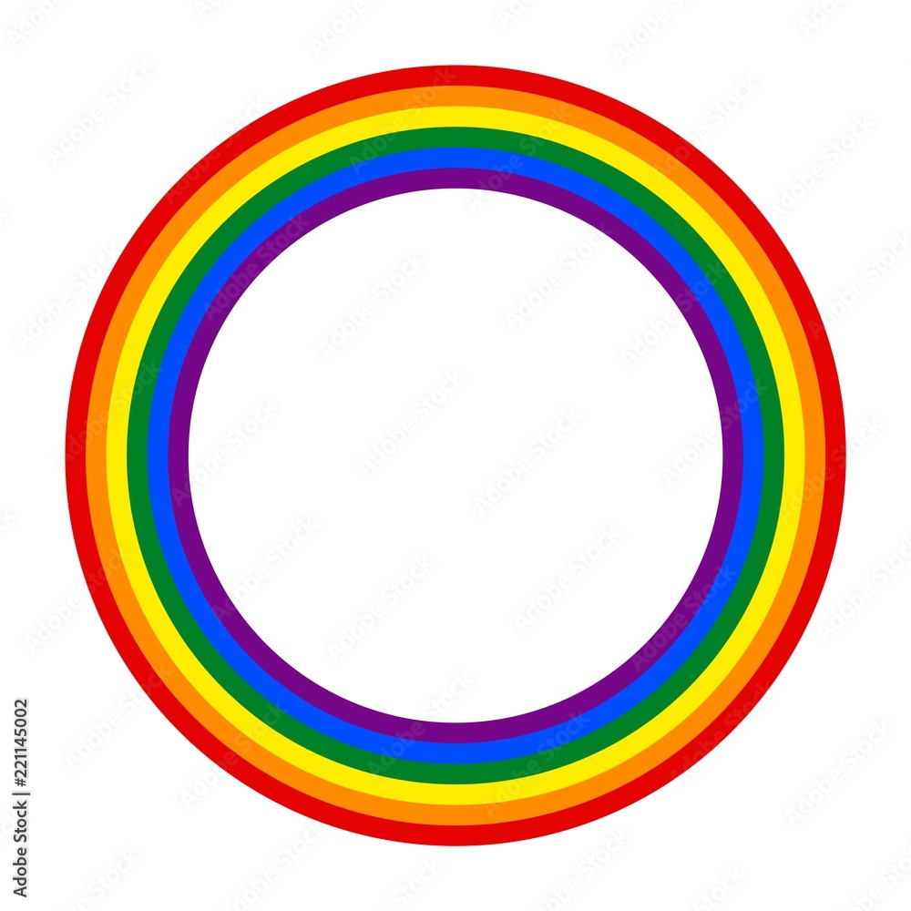 Rainbow Gay Couple Pride Flag Circle Symbol Of Sexual Minorities Stock