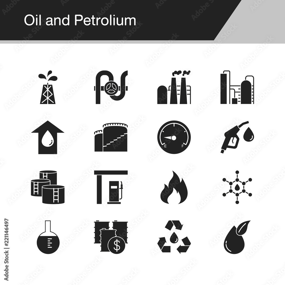 Oil and Petrolium icons. Design for presentation, graphic design ...