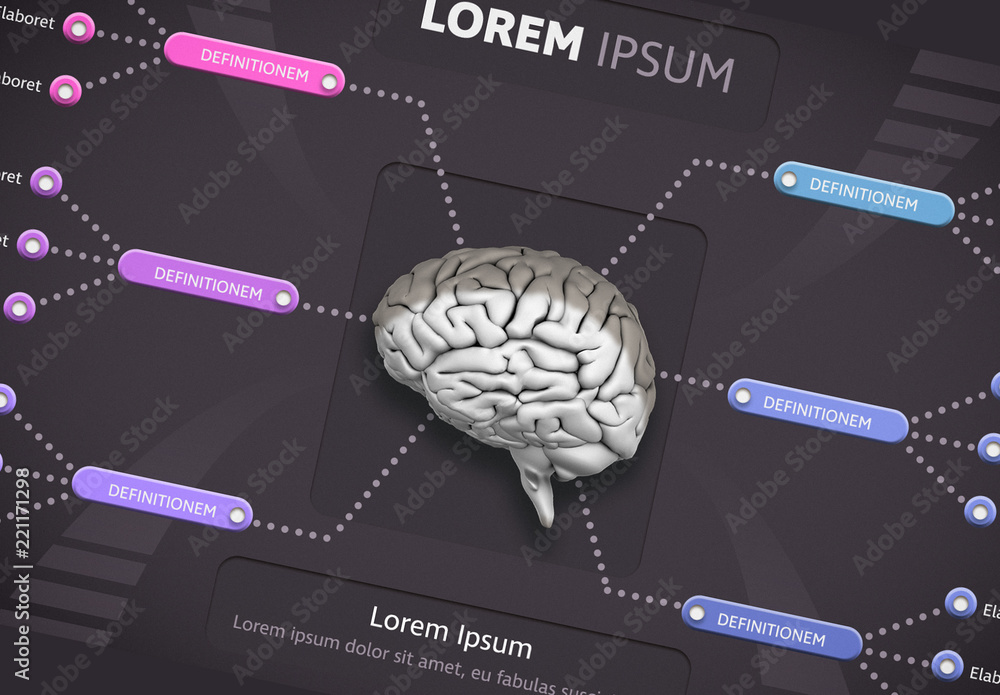 Infographic Layout with Brain Illustration Stock Template | Adobe Stock