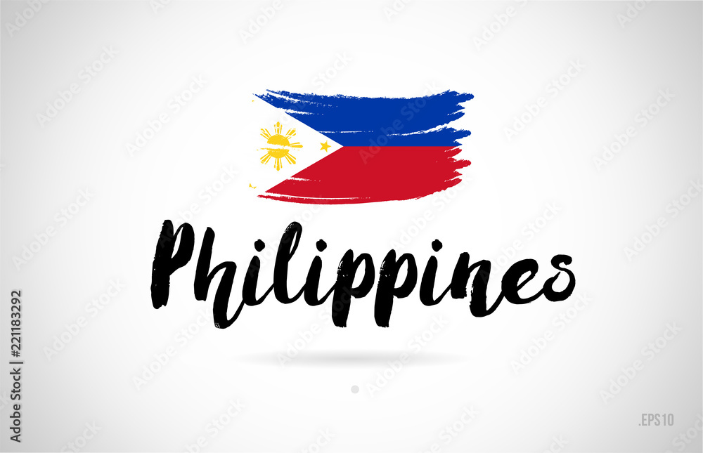 philippines country flag concept with grunge design icon logo Stock ...