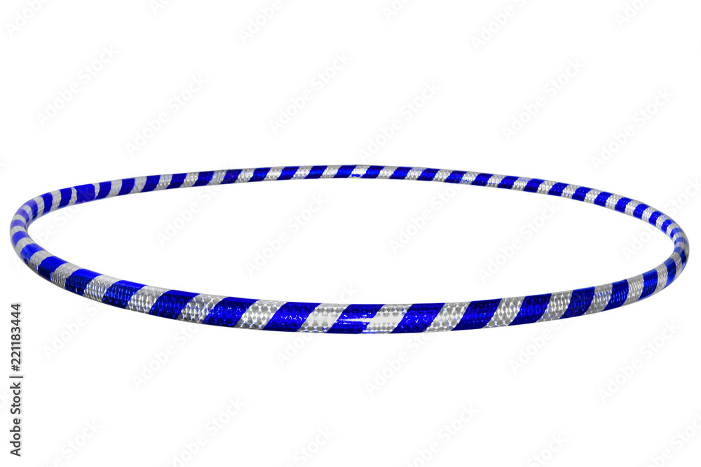 The hula Hoop silver with blue isolated on white background Stock Photo ...