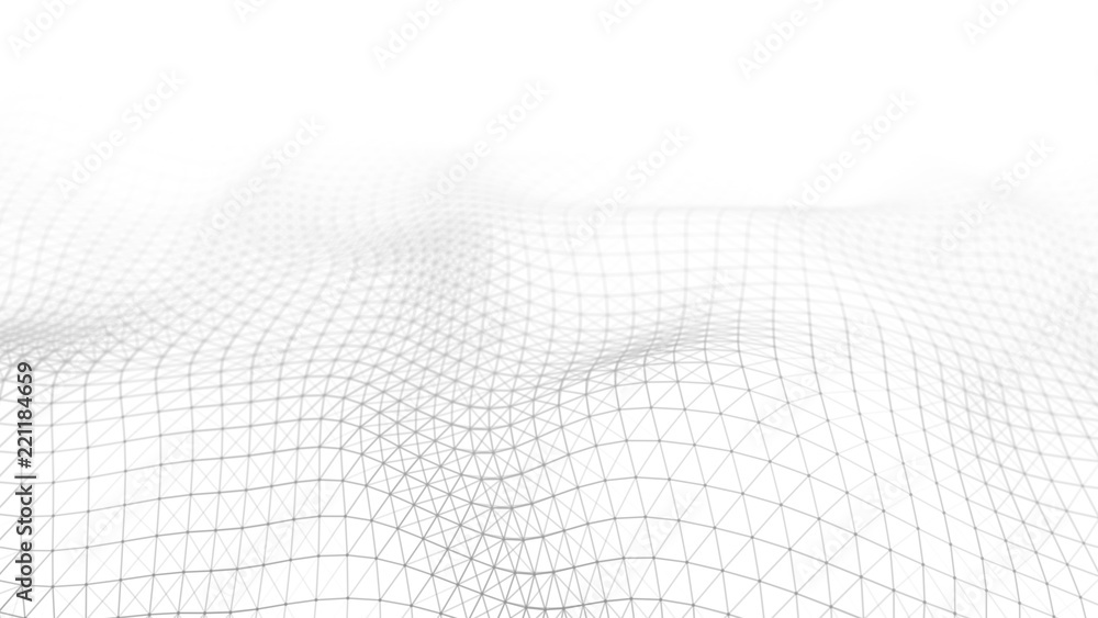 Wave white background. Abstract white futuristic background. Wave with ...