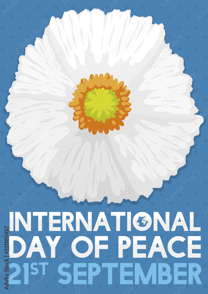 Beautiful White Poppy to Commemorate International Day of Peace, Vector ...