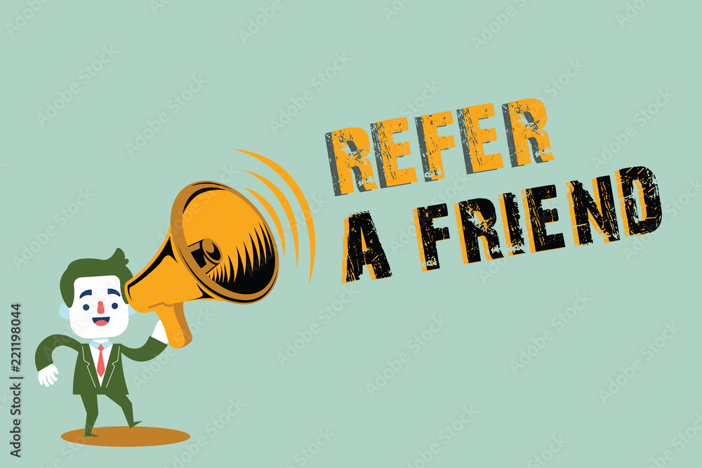 Handwriting text writing Refer A Friend. Concept meaning Recommendation ...