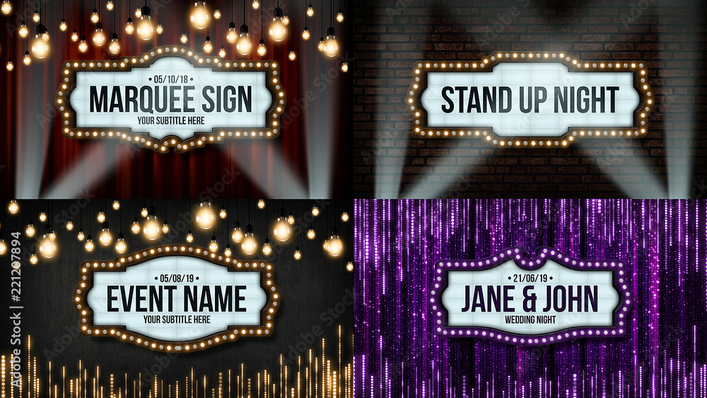 Marquee Sign Title Stock Template | Adobe Stock