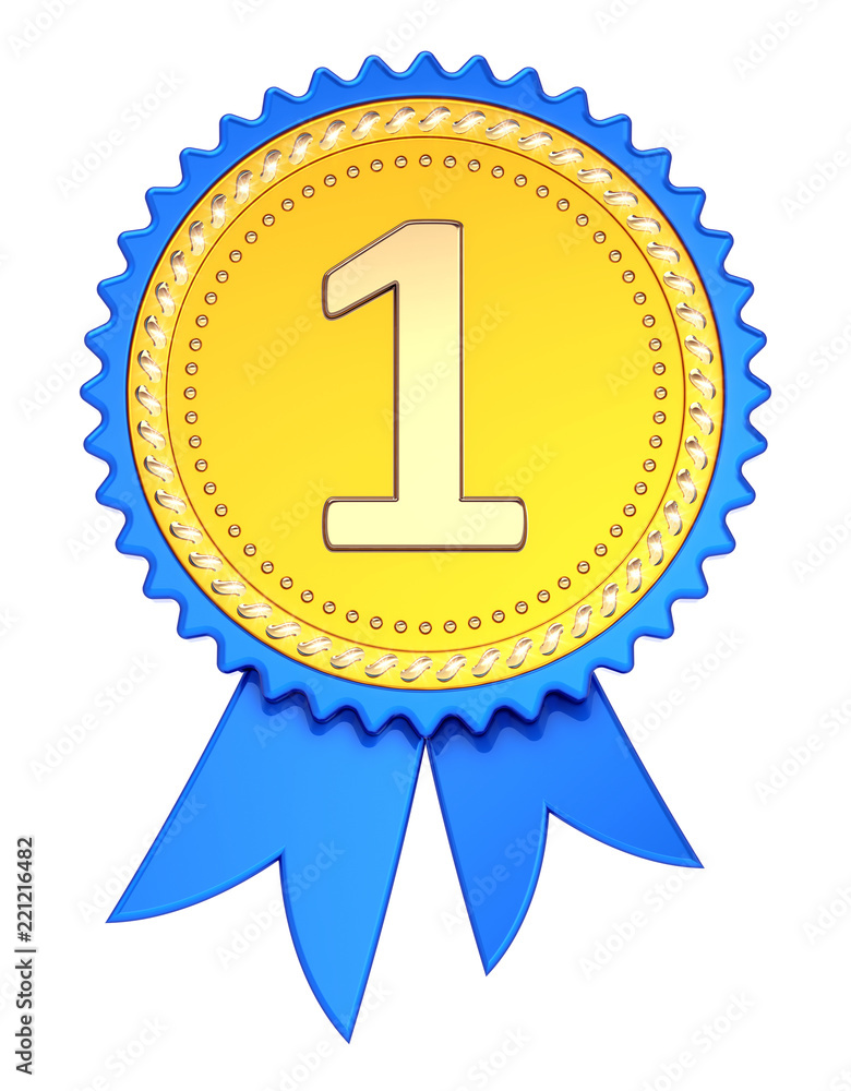 Blue Number One Clipart