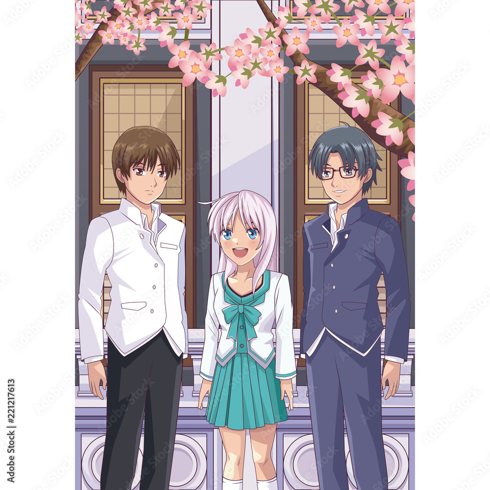 Group Of Anime Friends