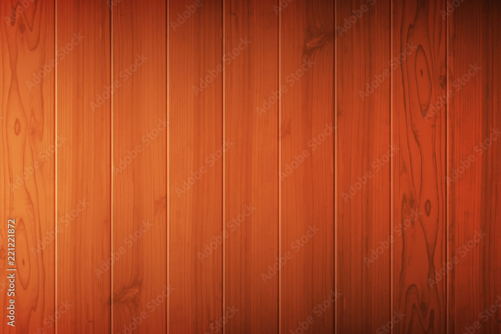 Orange wood texture background. Wood surface vector illustration. Stock ...