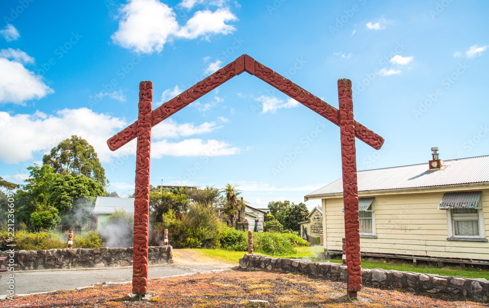 The Maori sacred shrine in Whakarewarewa the living Maori village in ...