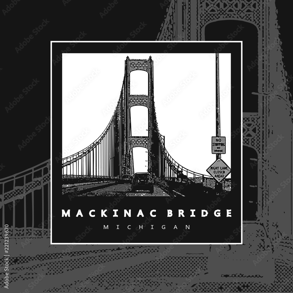 Mackinac Bridge - famous architectural construction in Michigan ...