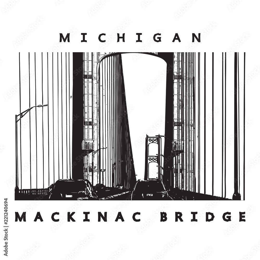 Mackinac Bridge - famous architectural construction in Michigan ...