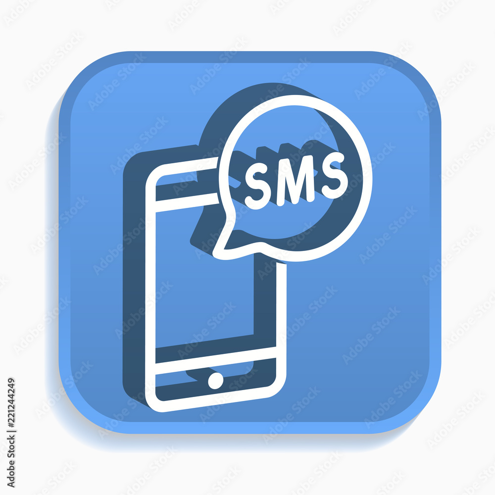 SMS isometric icon for graphic and web design in 3d style. Stock Vector ...