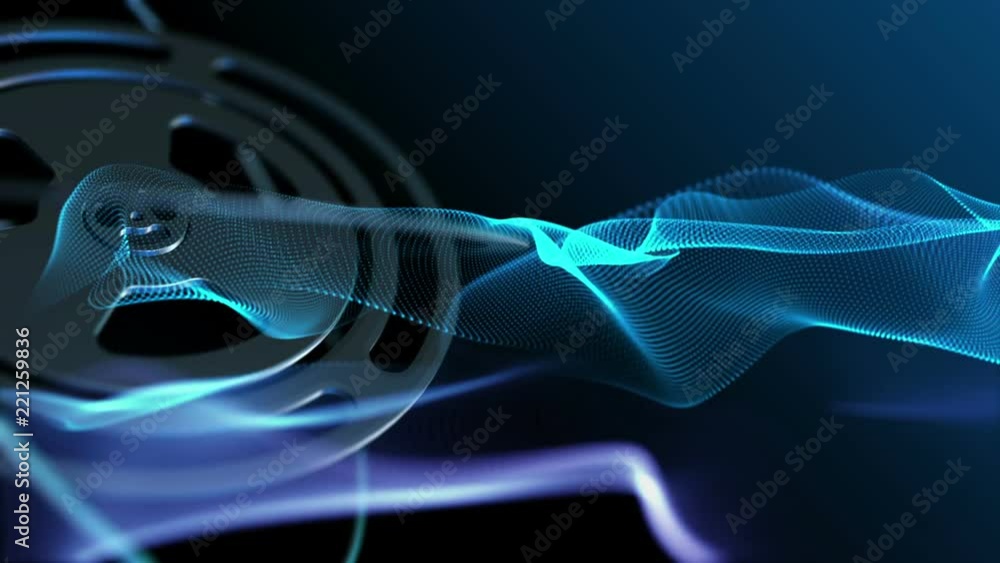 Seamless loop: Blue motion background with gear wheels rotating and ...