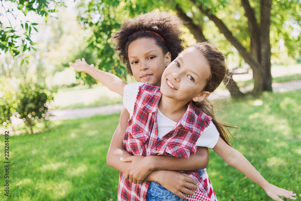 Two Little Kids Hugging