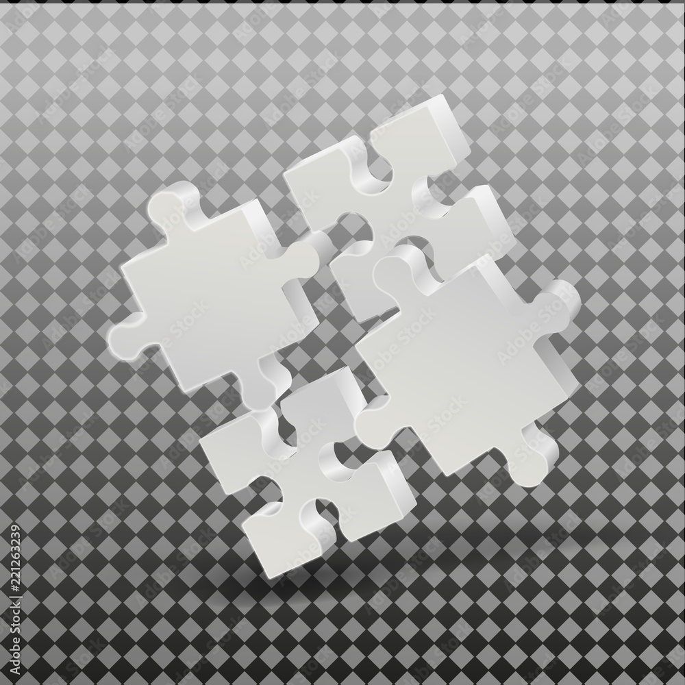 3D puzzle business presentation. On a transparent background. Business ...