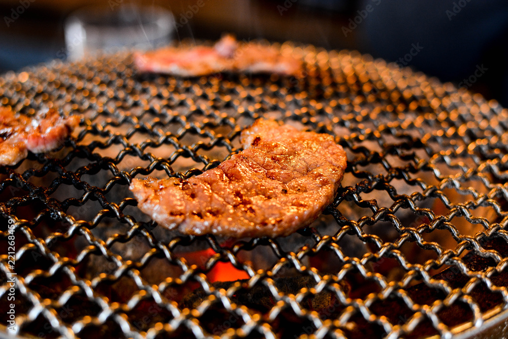 Japanese beef yaki-niku grilled Stock Photo | Adobe Stock