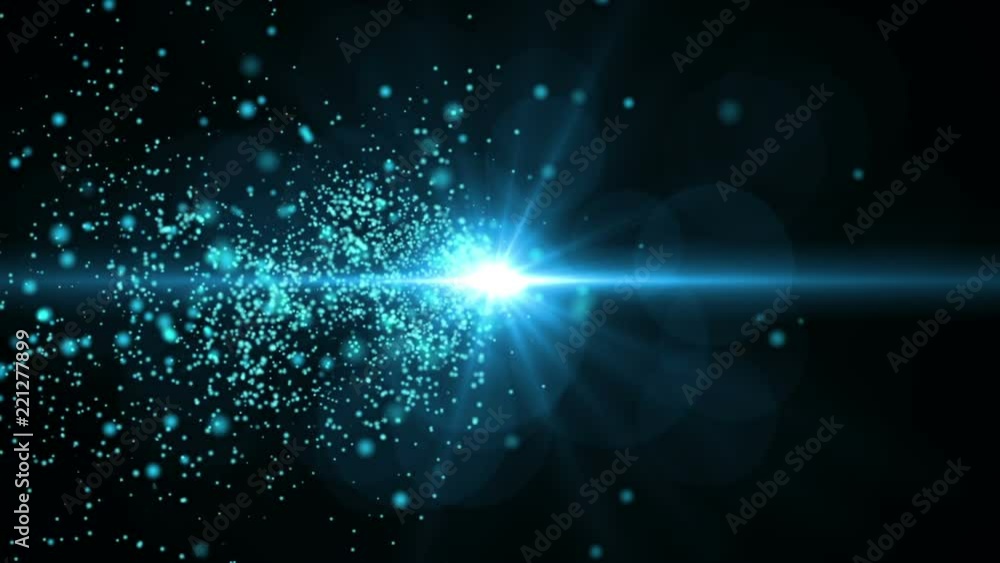 Blue flickering light traveling from left to right while emitting ...