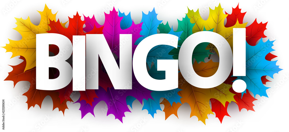 Autumn bingo card with colorful maple leaves. Stock Vector | Adobe Stock