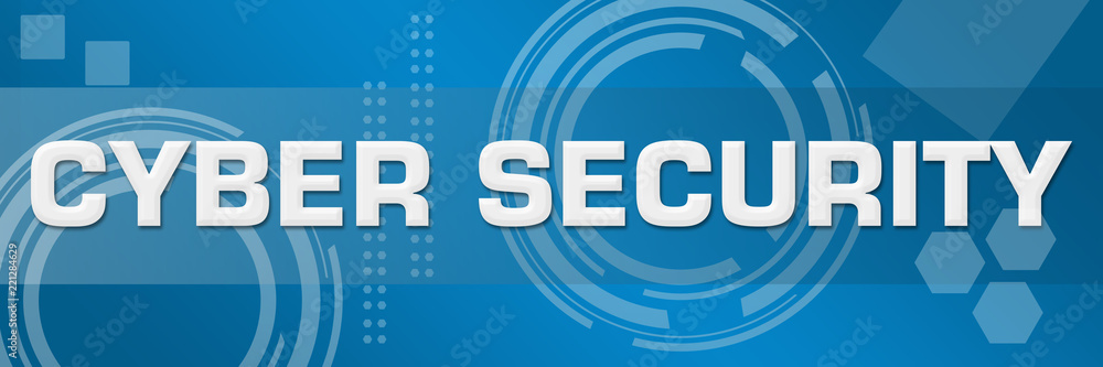 Cyber Security Blue Technology Background Horizontal Stock Illustration ...