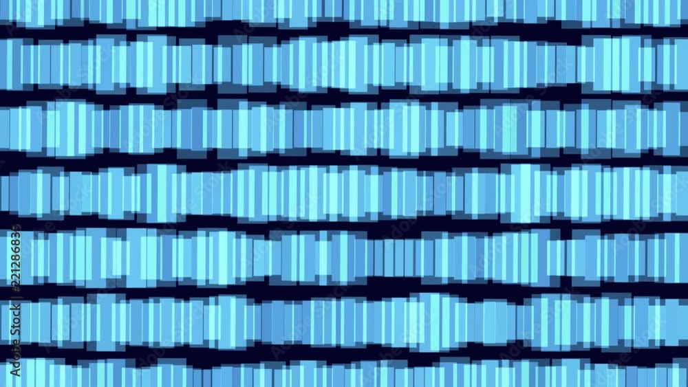 Abstract motion graphics, animation blue color tile fractal form ...