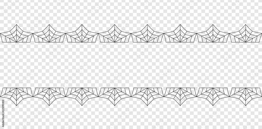 Vector elegant double black spiderweb lace border with copy space for ...