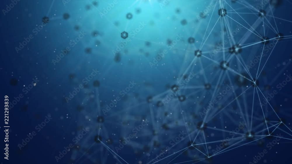 41. Blue Hexagon Connected with Node lines Abstract Hexagon Geometric ...