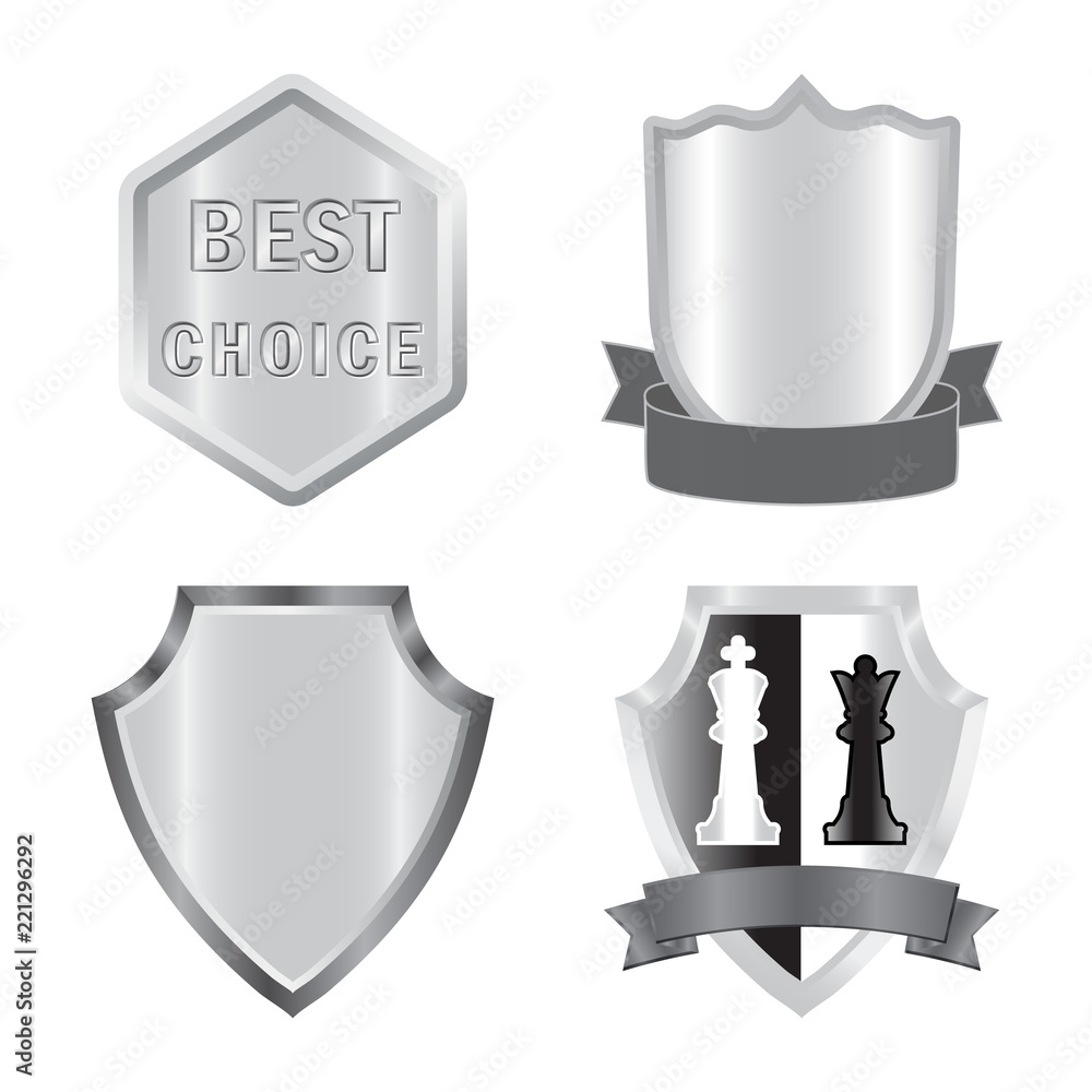 Vector illustration of emblem and badge sign. Set of emblem and sticker ...