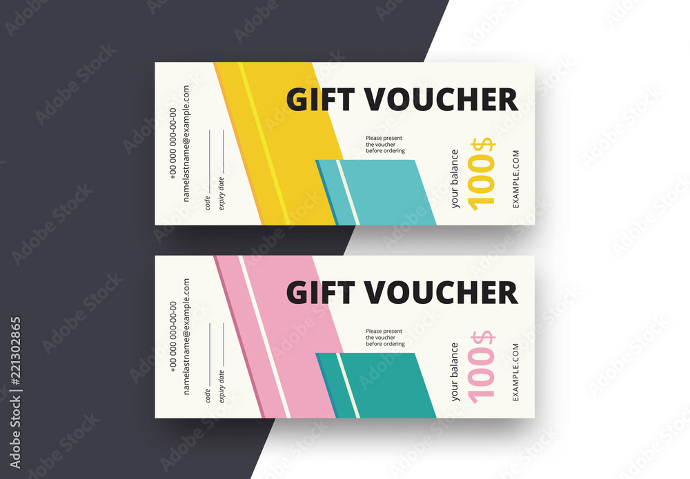 Abstract Gift Voucher Layout Stock Template | Adobe Stock