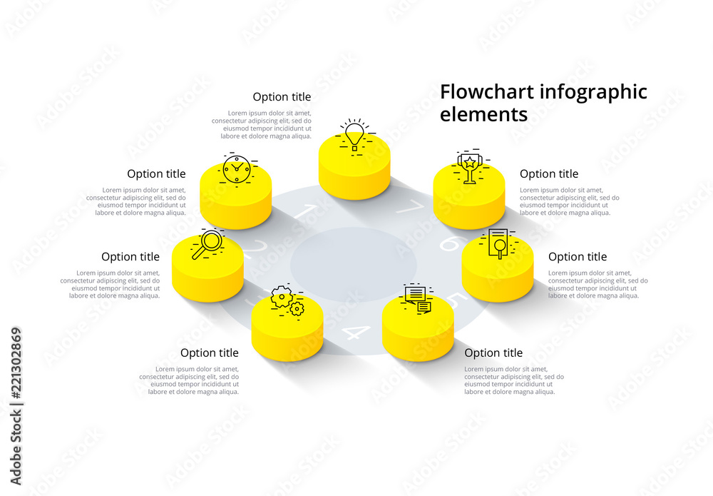 Seven Step Infographic Layout Stock Template | Adobe Stock