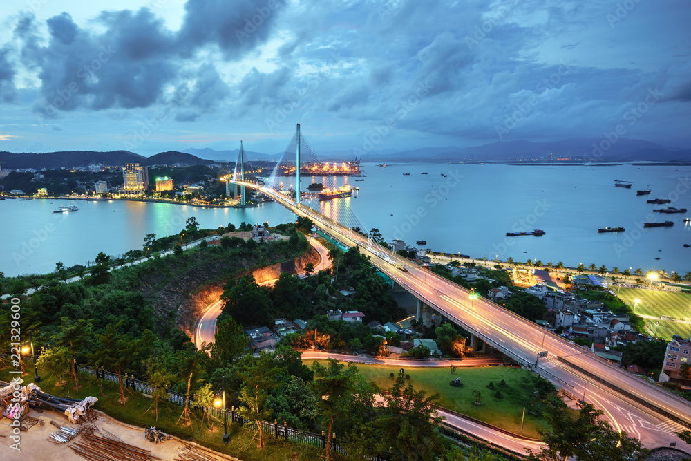 Bai Chay bridge in Ha Long city, Quang Ninh province, Vietnam Stock ...