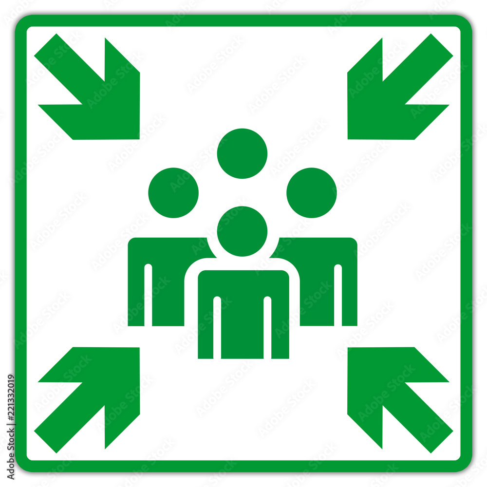 Panneau point de rassemblement Stock Illustration | Adobe Stock