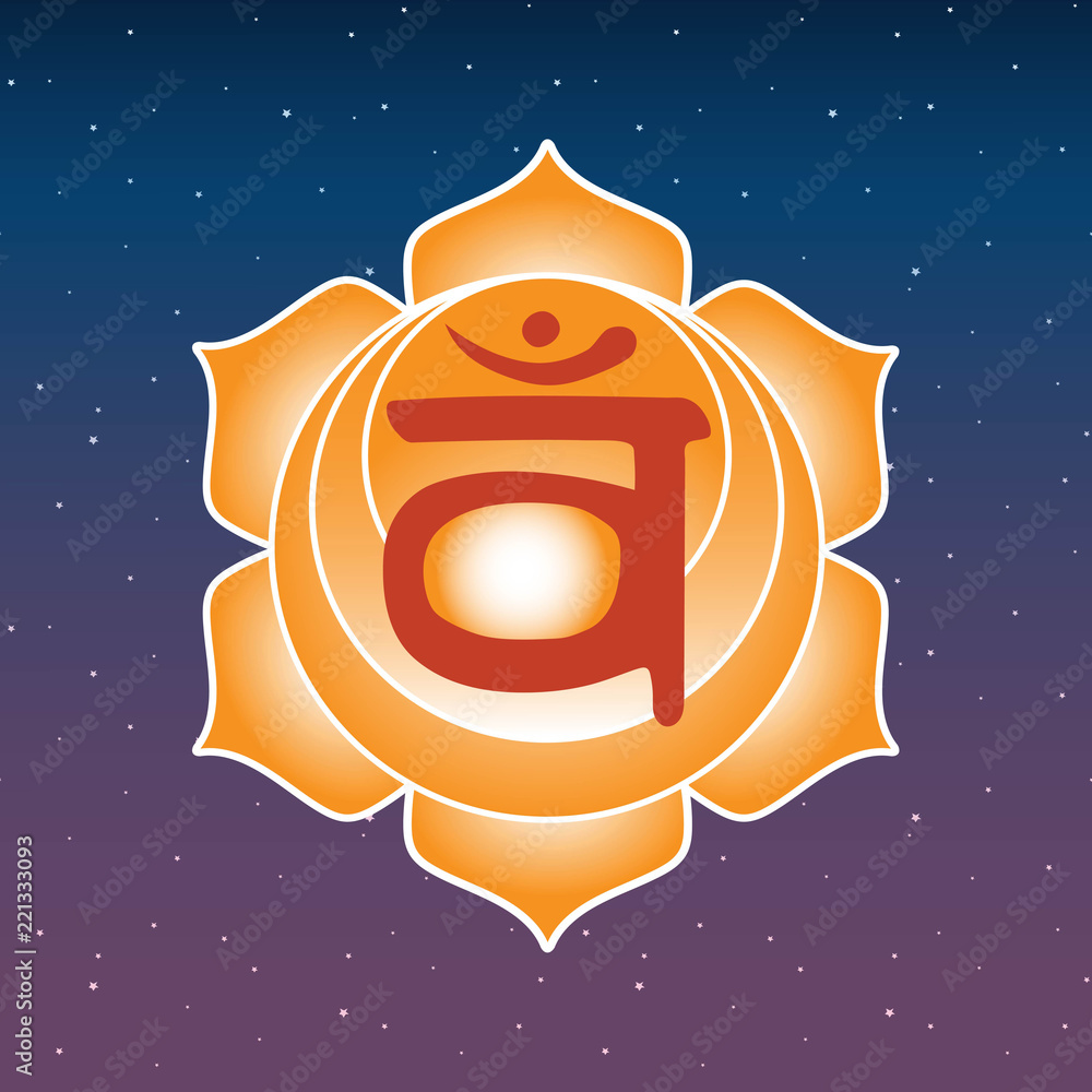 svadhisthana chakra icon symbol orange esoteric yoga indian buddhism ...