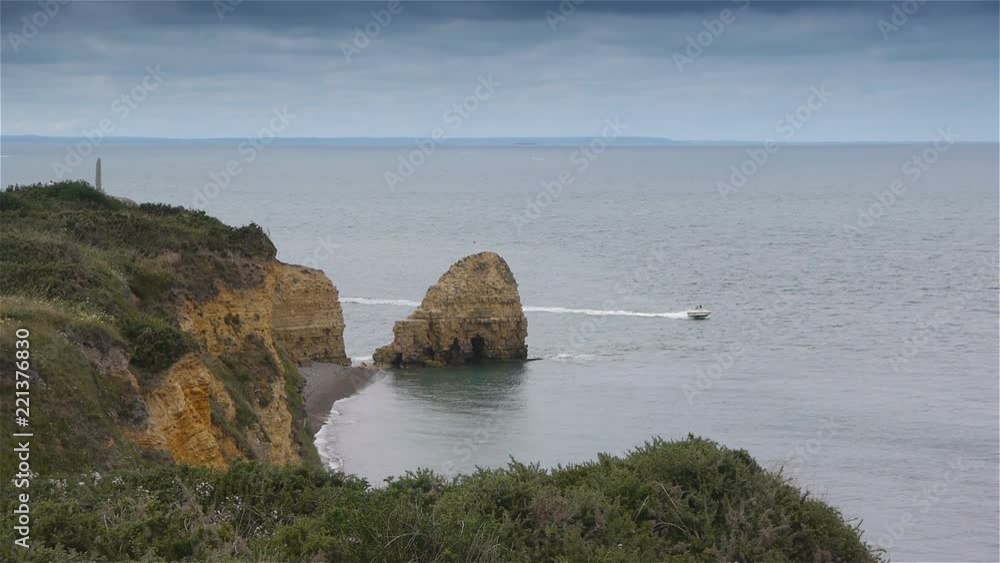 Steep cliffs at Utah Beach. D-day famous beach, Normandy France Stock ...