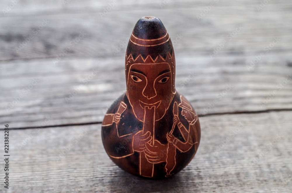 Poster Carved gourd in the likeness of a flute player - Ecuador – Wall ...